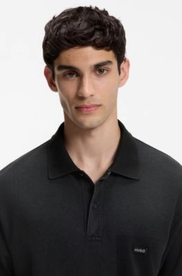 Hugo Cotton Piqué Polo Shirt With Logo Badge
