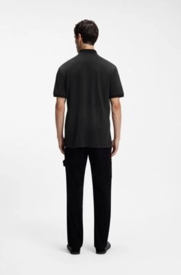 Hugo Cotton Piqué Polo Shirt With Logo Badge
