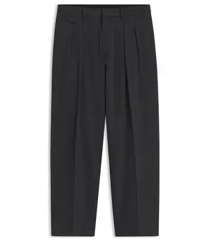 BOSS By Beckham Relaxed-fit Pants In Italian Wool - Grey