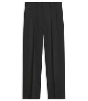 BOSS By Beckham Relaxed-fit Wool Pants With Double Pleats - Grey