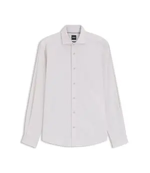 BOSS Regular-fit Shirt In Cotton Baby Corduroy - White