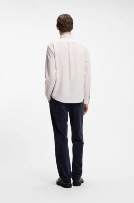 BOSS Regular-fit Shirt In Cotton Baby Corduroy - White