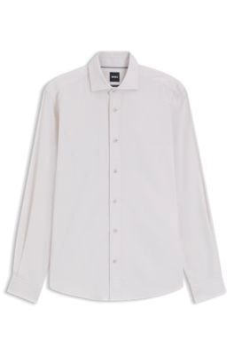 BOSS Regular-fit Shirt In Cotton Baby Corduroy - White