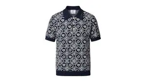 Casablanca Monogram Polo Shirt - Navy Blue