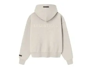 Fear Of God Essentials Classic Fleece Zipup Hoodie - Heather Stone