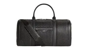 Kith Monogram Tumbled Leather Traveler K55 Duffle Bag - Black