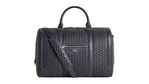 Kith Monogram Tumbled Leather Traveler K40 Duffle Bag - Ink