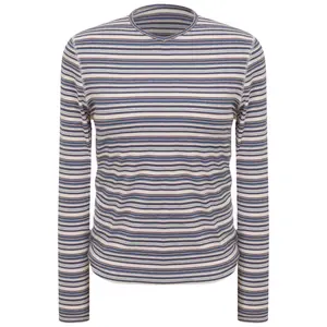 24/7 Striped V-neck Long Sleeve Tee65% Cotton, 30% Polyester - Denim