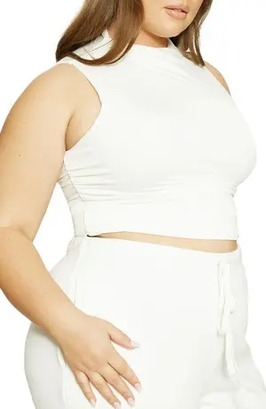 Naked Wardrobe X Lori Harvey Side Ruched Crop Tank