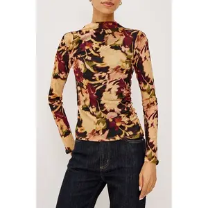 Rails Joelle Floral Mesh Mock Neck Top