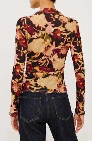 Rails Joelle Floral Mesh Mock Neck Top