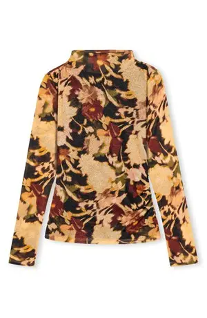 Rails Joelle Floral Mesh Mock Neck Top
