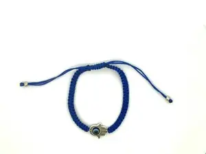 GEMINI JEWELRY Blue Evil Eye Hamsa Braided Adjustable Bracelet