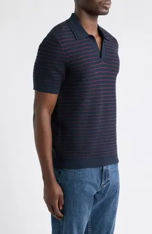 Rag & Bone Aaron Stripe Johnny Collar Polo