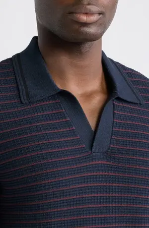 Rag & Bone Aaron Stripe Johnny Collar Polo