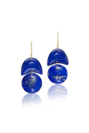 TEN THOUSAND THINGS Lapis Tiny Arp Drop Earrings - Labradorite