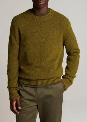Vince Mottled Marl Crew Neck Sweater - Winter Moss