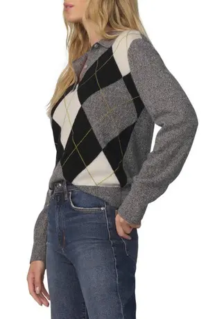 Joe's Jeans Argyle Cashmere Polo Sweater