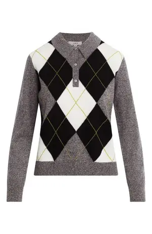 Joe's Jeans Argyle Cashmere Polo Sweater