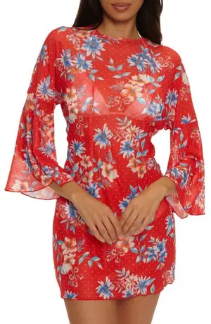 BECCA By Rebecca Virtue Countryside Floral Convertible Mesh Cover-up