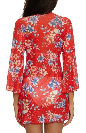 BECCA By Rebecca Virtue Countryside Floral Convertible Mesh Cover-up