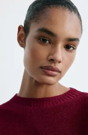 Mango Metallic Sweater - Strawberry
