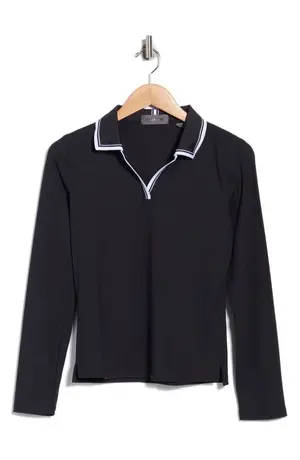 G/fore Johnny Collar Rib Performance Long Sleeve Polo