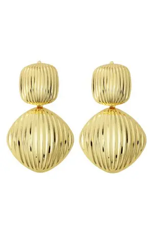 PANACEA Textured Double Circle Drop Earrings