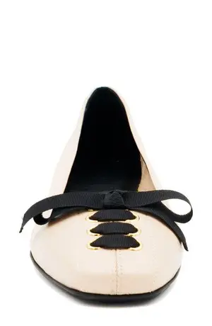 AMALFI BY RANGONI Giacomino Leather Flat - Light Beige
