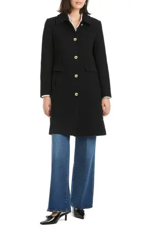 Kate Spade New York A-line Wool Blend Coat - Black