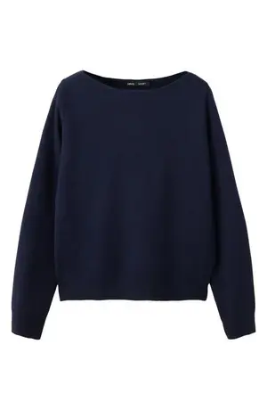 Mango Boat Neck Sweater - Navy