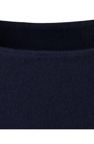 Mango Boat Neck Relaxed Fit Sweater - Navy