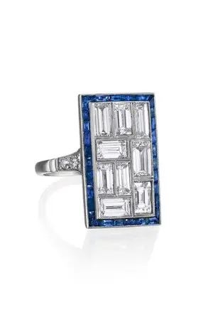 MINDI MOND Mosaic Diamond & Sapphire Ring - Platinum
