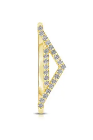 KWIT Pavé White Diamond Initial Ring In 14k Yellow Gold - Letter I