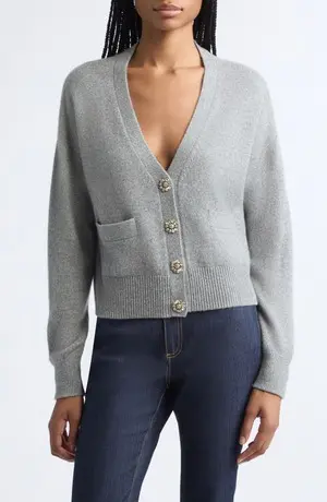 CINQ À SEPT Cinq À Sept Rhinestone Cashmere Cardigan