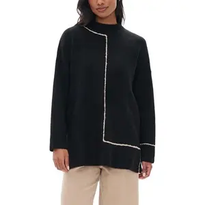 HATLEY Digital Stripe Tunic Sweater - Black