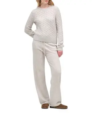 Chinti & Parker Pure Cashmere Cable Knit Sweater - Chinchilla