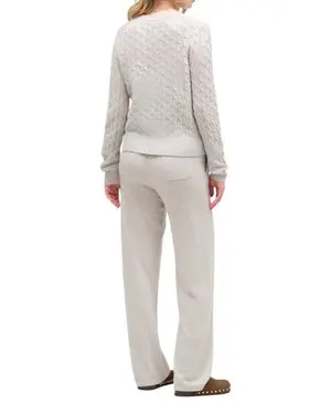 Chinti & Parker Pure Cashmere Cable Knit Sweater - Chinchilla