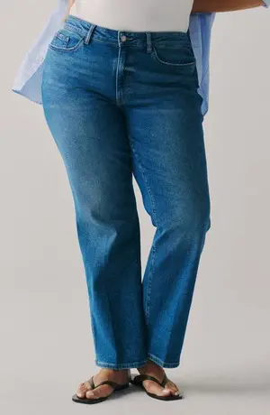 Warp + Weft Sat '90s High Waist Relaxed Straight Leg Jeans