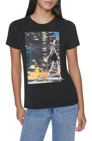 Dkny Nyc Nights Graphic T-shirt Black