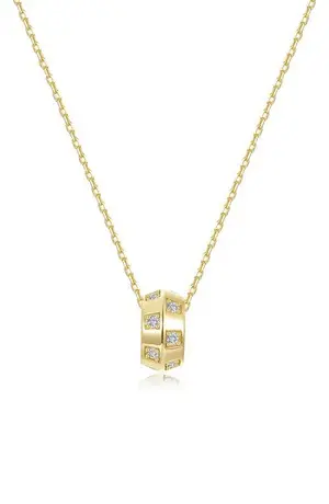 Lafonn Sterling Silver Gold-plated Barrel Pendant Necklace