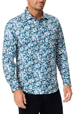 Robert Graham Euclid Long Sleeve Stretch Cotton Shirt - Multi