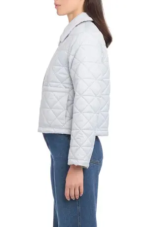 Kate Spade New York Zip Front Quilted Jacket - Quarry Grey