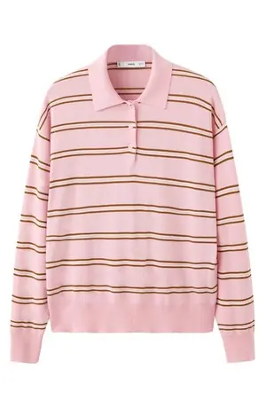 Mango Stripe Polo Sweater