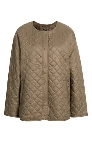 Eileen Fisher Round Neck Quilted Short Coat