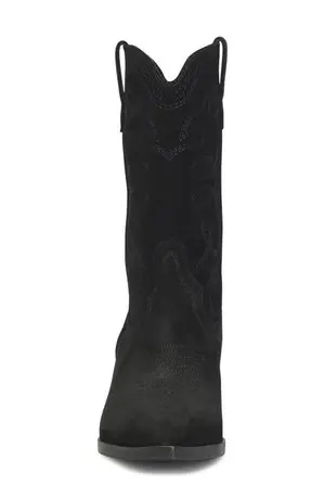SOFFT Carolynn Western Boots With Embroidered Detail And Block Heel - Black