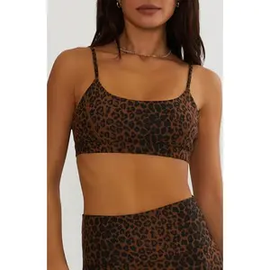 Beach Riot Sara Sports Bra - Caramel Leopard