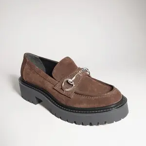 Gucci Loafer With Horsebit And Lug Sole Suede