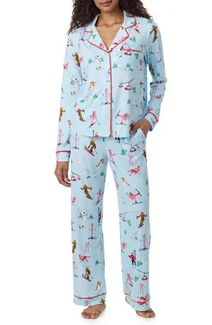 ROOM SERVICE Print Pajamas - Blue Novel