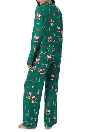 ROOM SERVICE Print Pajamas - Green Print